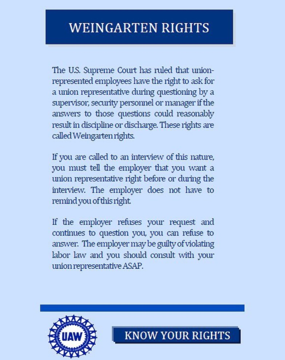Your Rights - UAW Local 551